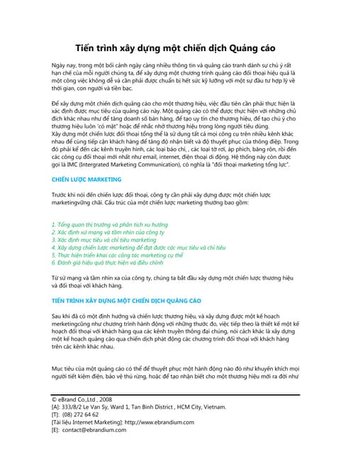 8 Buoc Trien Khai Chien Dich Xuc Tien Ban Hang | PDF