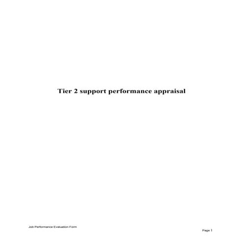 Tier 2 support performance appraisal | DOC