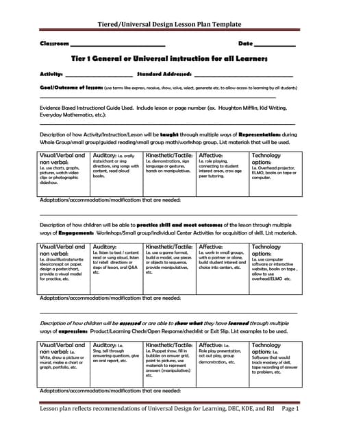 Lesson Plan Template with Annotations | PDF | Special Education | Education