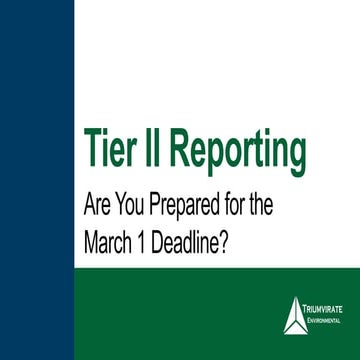 Tier II Reporting: Are You Prepared for the March 1 Deadline? | PDF