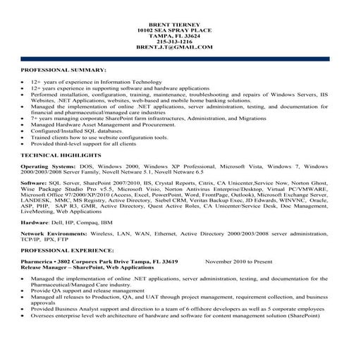 Brent Tierney - Resume | DOC