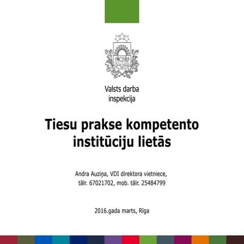 Tiesu prakse kompetento institūciju lietās | PPT
