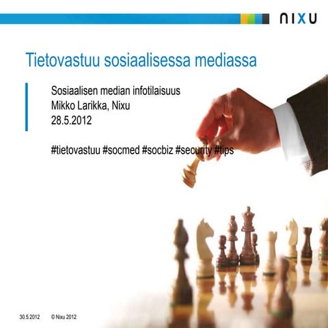 Tietovastuu sosiaalisessa mediassa v3 | PPT