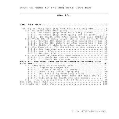 tieu luan.doc. Thông tin quang công nghê DWDM | PDF