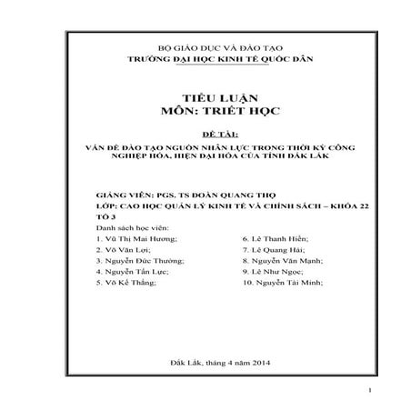 Tieu luan mon triet hoc | PDF