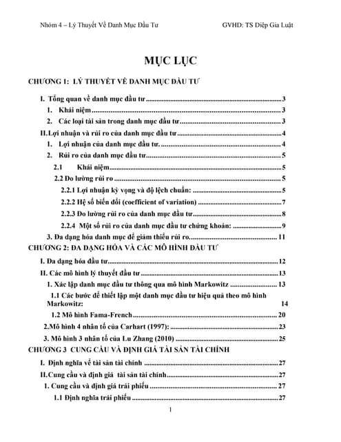 Bài tập môn phân tích và đầu tư chứng khoán | PDF