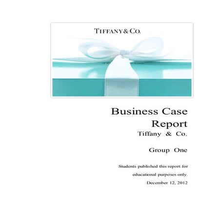 Tiffany Financial Evaluation | PDF | Sales | Business