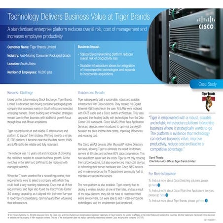 Tiger brands cisco | PDF | Computer Networking | Computing