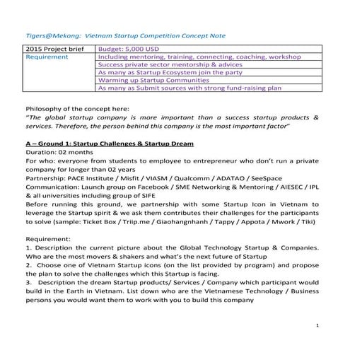 Startup Competition Concept note | PDF