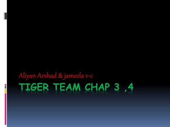 Tiger team! manal and aziz | PPT