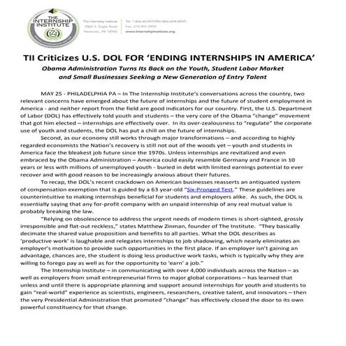 TII Challenges Us Dol Policy | PDF