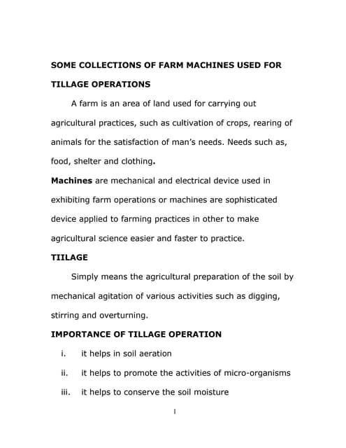 Primary & Secondary tillage Implements and their uses | PPTX ...