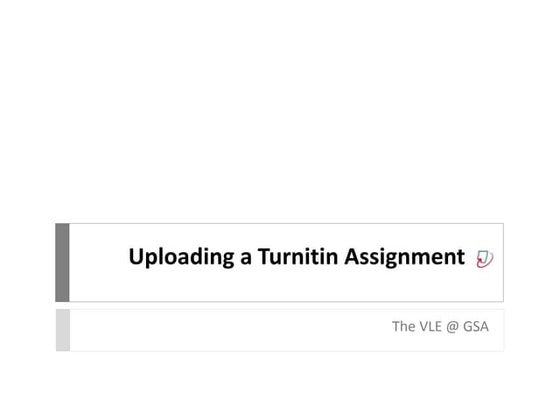 MSA - Using Turnitin | PPT