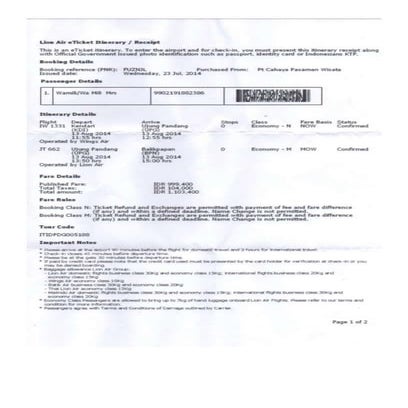 Tiket pesawat | DOCX