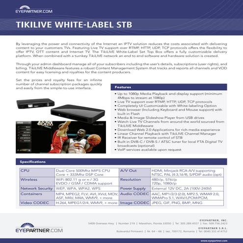 TikiLive IPTV Middleware | PDF