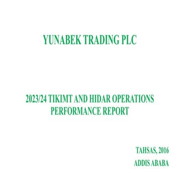 Tikimt-Hidar 2016 performance Report..pptx