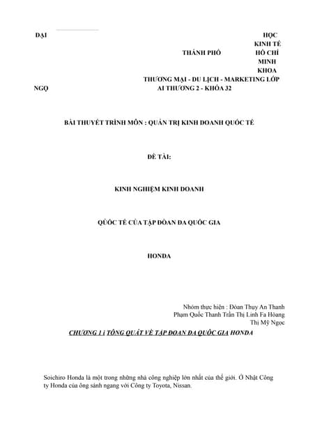 Chien luoc marketing quoc te honda | DOC