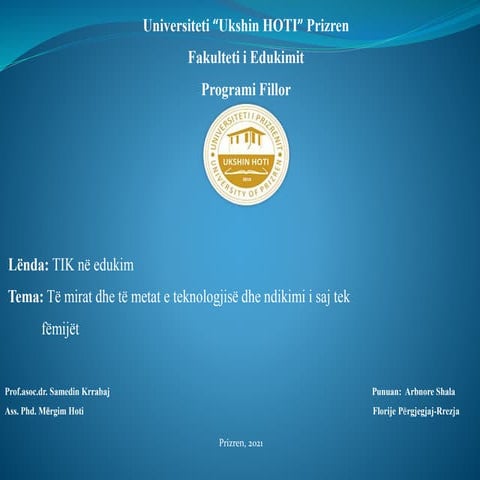 Tik power point te mirat dhe te metat e teknologjise dhe ndikimi tek ...