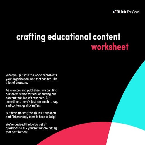 TikTok: Crafting Educational Content Worksheet | PDF