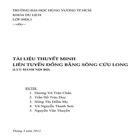 Tài liệu thuyết minh dbscl | DOC
