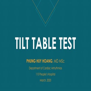 Tilt table test - Nghiệm pháp bàn nghiêng | PDF