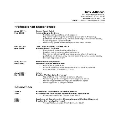 Tim Allison Resume 2020 | PDF
