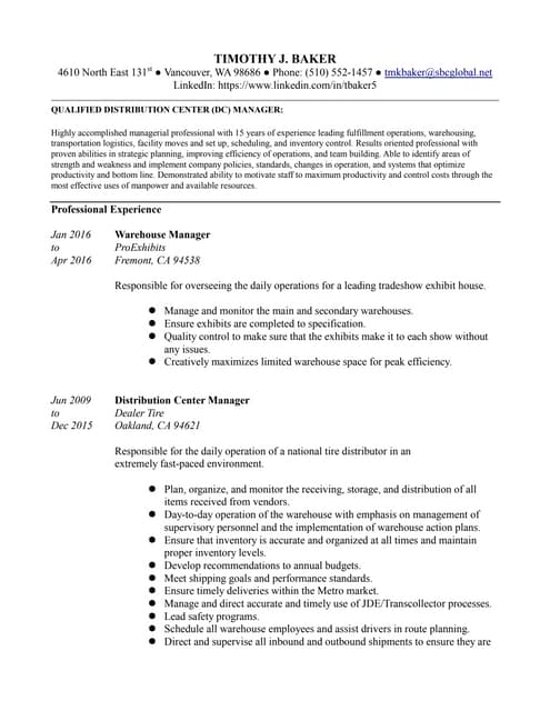 Resume 2 | DOCX | Logistics and Transportation Industry | Industries