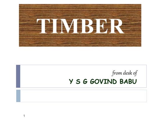 Timber as Building material | PPT