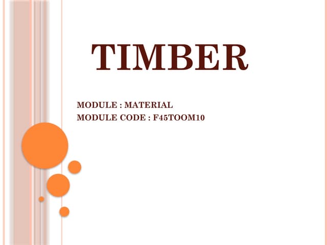 Defects in timber | PPTX
