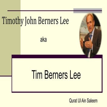 Tim Berner Lee web inventor | PPTX