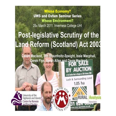 Post-legislative Scrutiny of the Land Reform (Scotland) Act 2003 - Tim ...