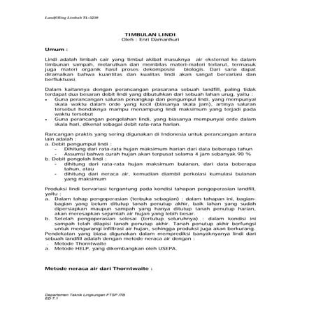 Timbulan lindi | PDF