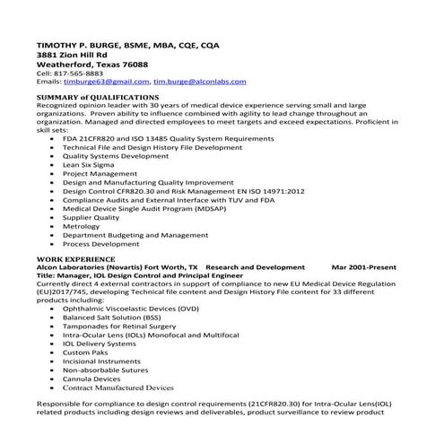 Timburge resume 2019 | DOC