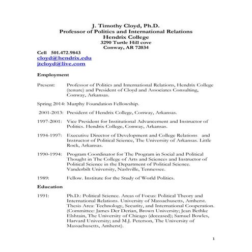 Tim Cloyd's CV and Resume | DOCX