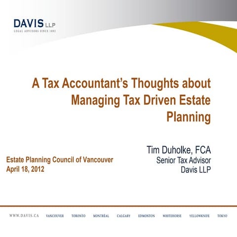 Tim Duholke - The Estate Freeze Process | PPT