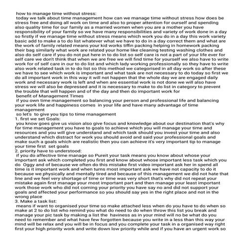 TIME MANAGEMENT | PDF