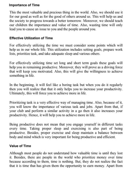Time is precious | PPT