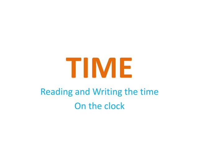 Telling time | PPT