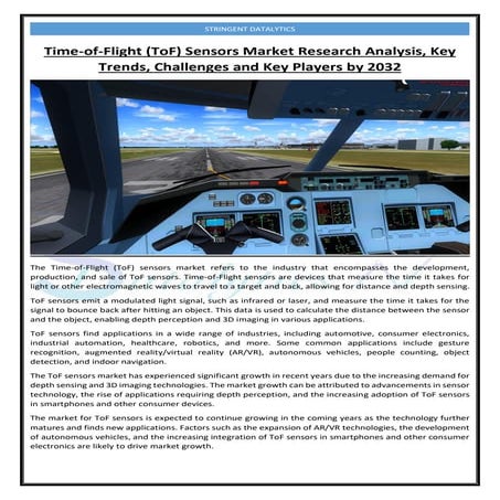 Time-of-Flight (ToF) Sensors Market Research Analysis, Key Trends, Challenges and Key Players by ...