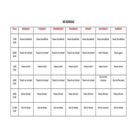 Time... schedule | DOCX