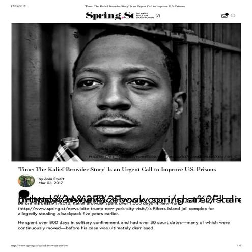 "Time: The Kalief Browder Story" Is An Urgent Call to Improve U.S ...