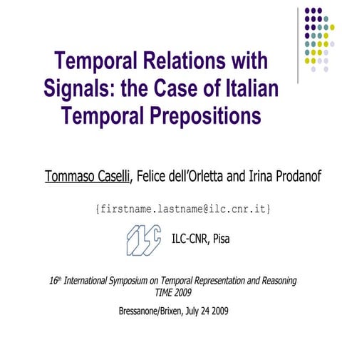 Temporal Relations with Signals: the case of Italian Temporal ...