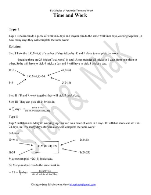 5 interesting time and work aptitude test (by skms) | PPTX