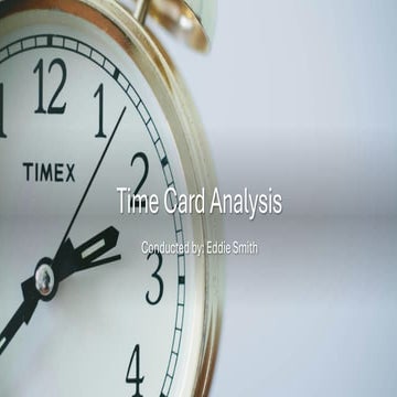 Time Card Data Science Analysis Performance | PPT