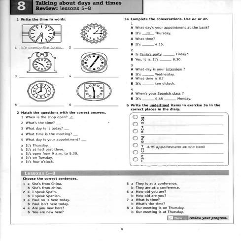 Time & days A1-A2 | PDF