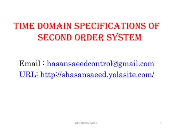 Time response second order | PPT