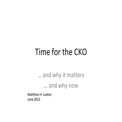 Time For The CKO | PPT