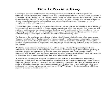 Time Is Precious Essay.pdf