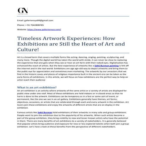 Timeless Artwork Experiences How Exhibitions are Still the Heart of Art ...