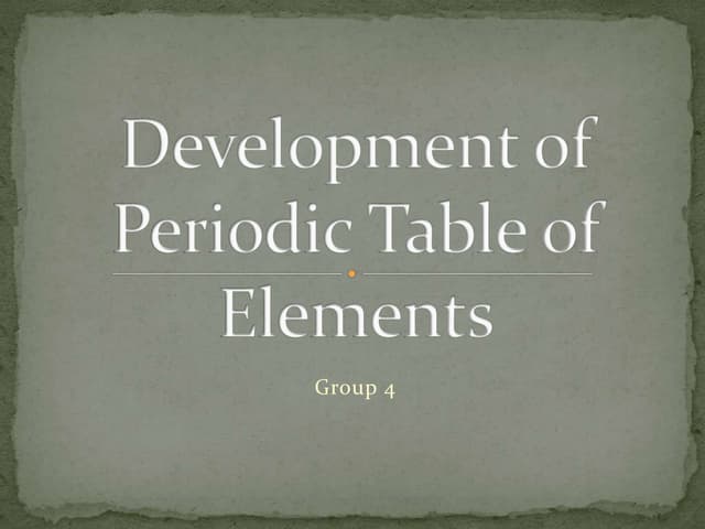 History of the periodic table | PPTX